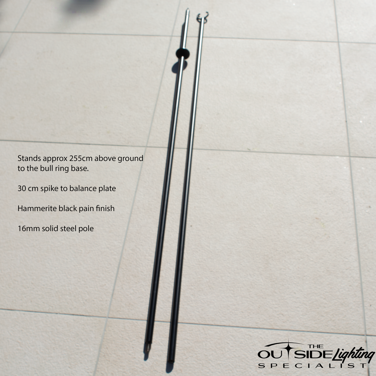 Festoon Lighting Pole- 2.85m Solid Steel -Made in UK | The Outside ...